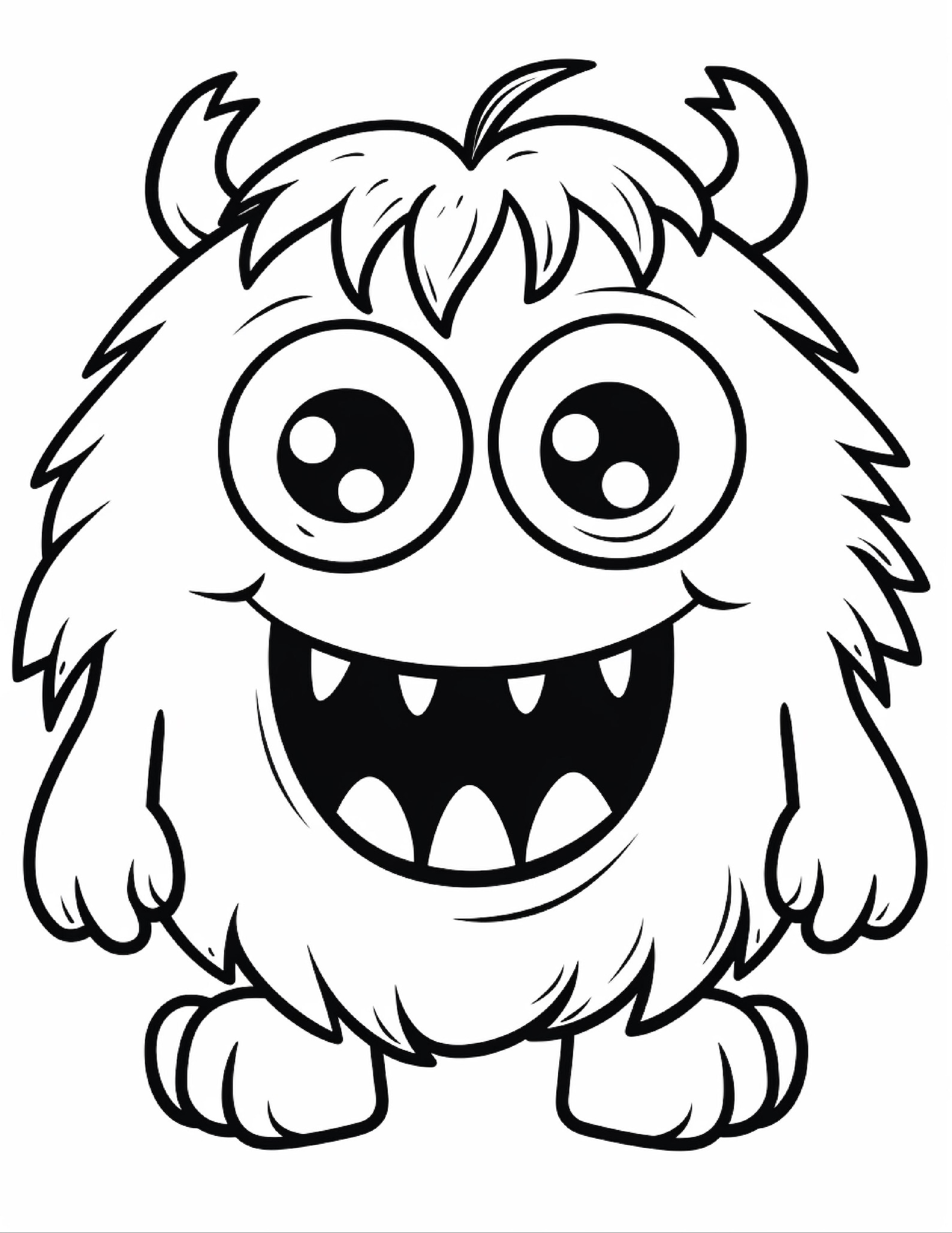 Monster Coloring Pages for Adults and Kids of All Ages. Digital ...