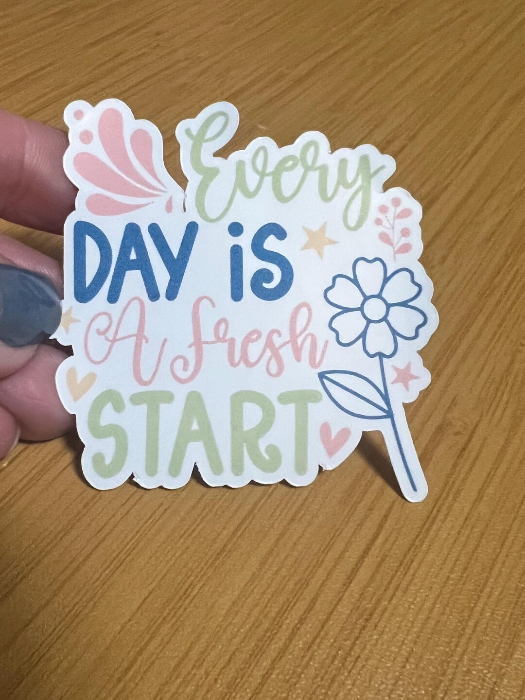 Fresh Start Vinyl Sticker: Motivational Quote Decal for Laptop, Tumbler ...