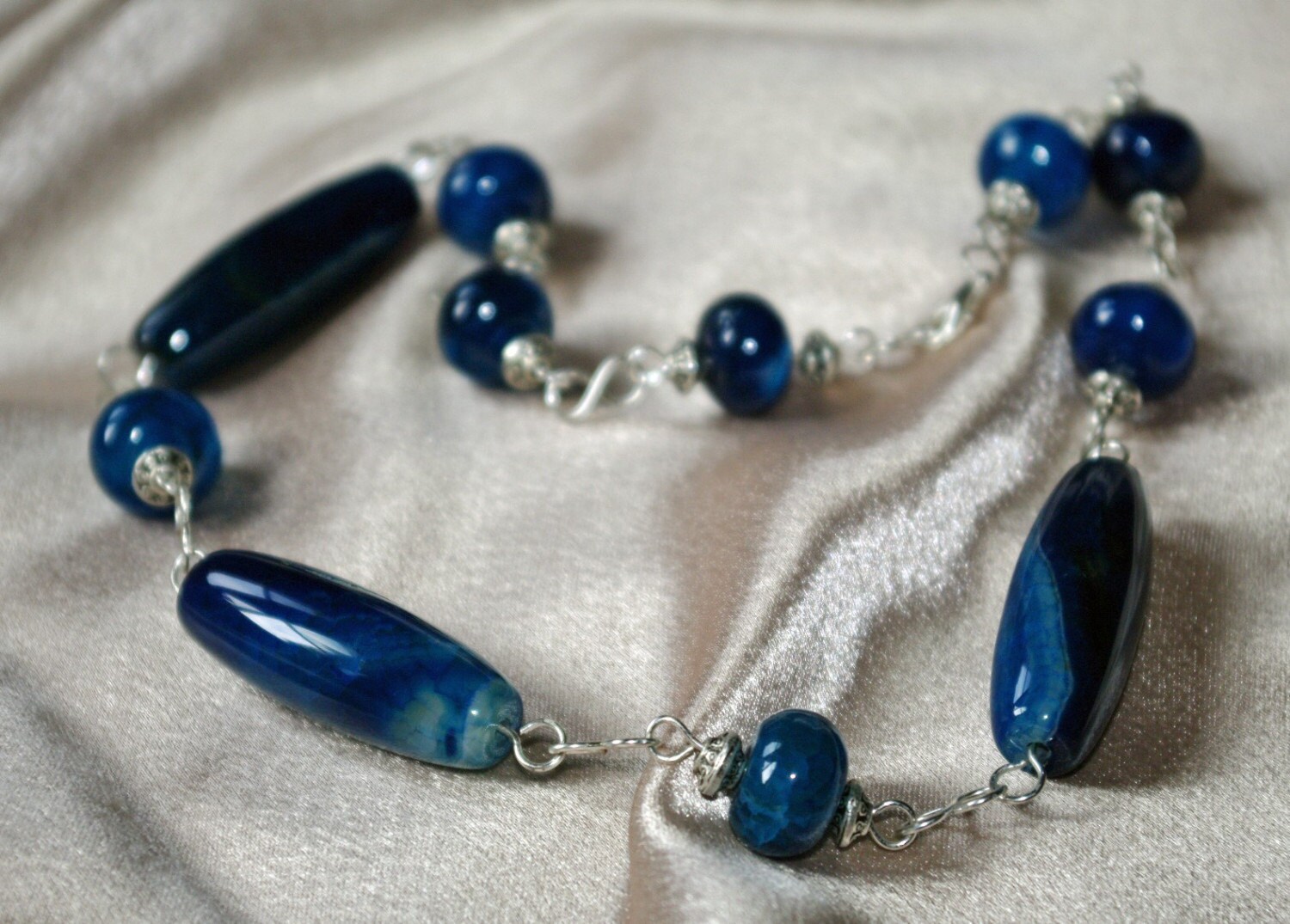 Blue Dragon Vein Fire Agate 3pc Set - Etsy