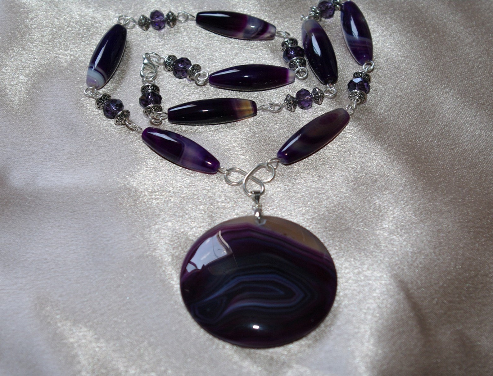 Purple Banded Onyx 3pc Set - Etsy