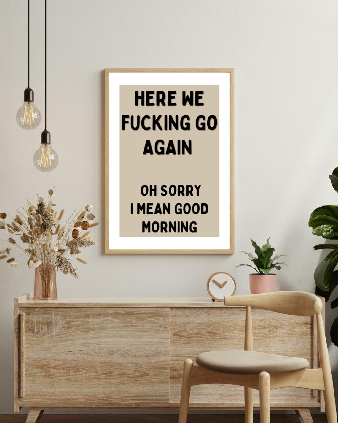 Here We Go Again, Wall Poster, Girly Print, Girls Work Space ...
