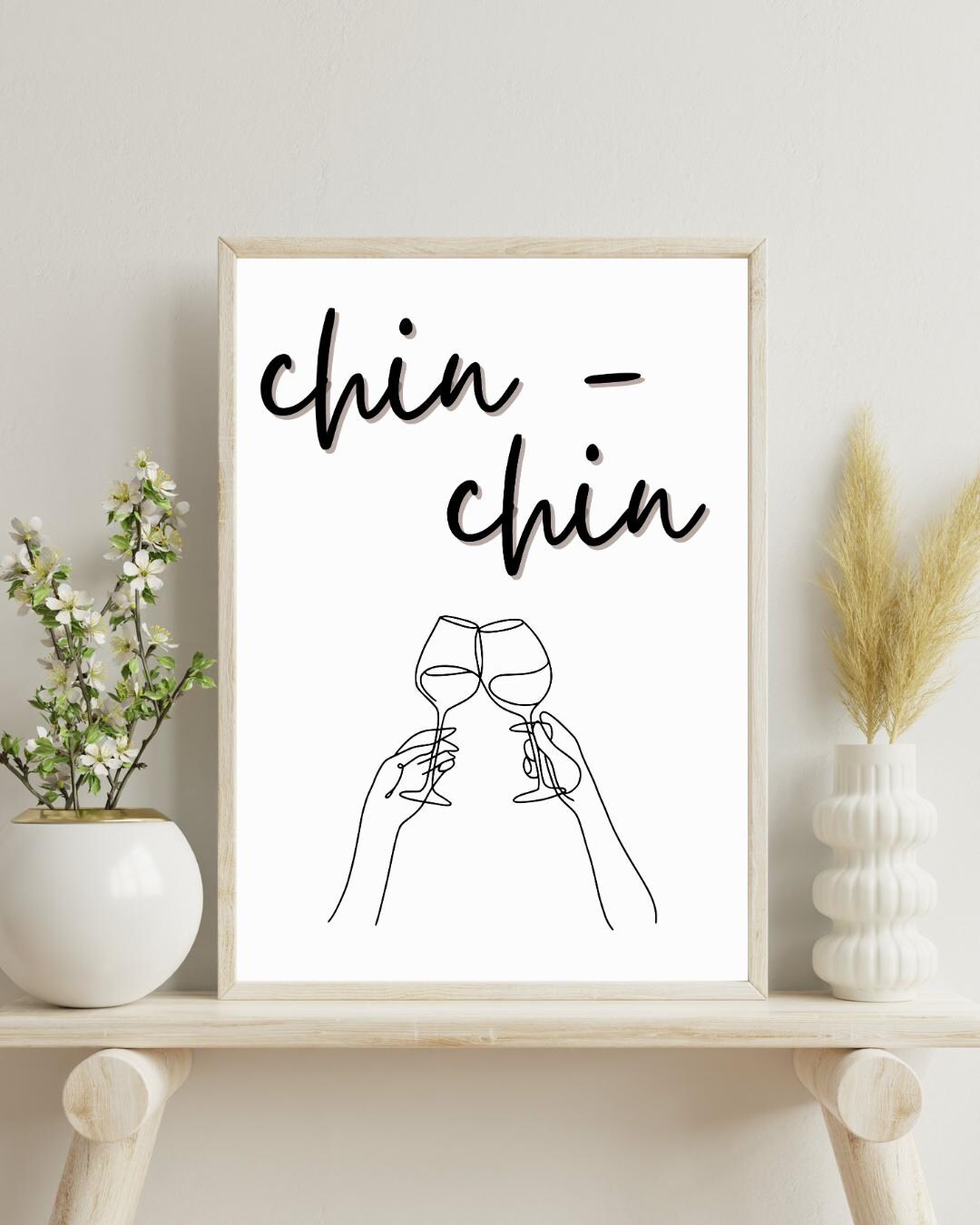Chin-chin Print, Wall Poster, Girly Print, Drinks Print, Minimalistic ...