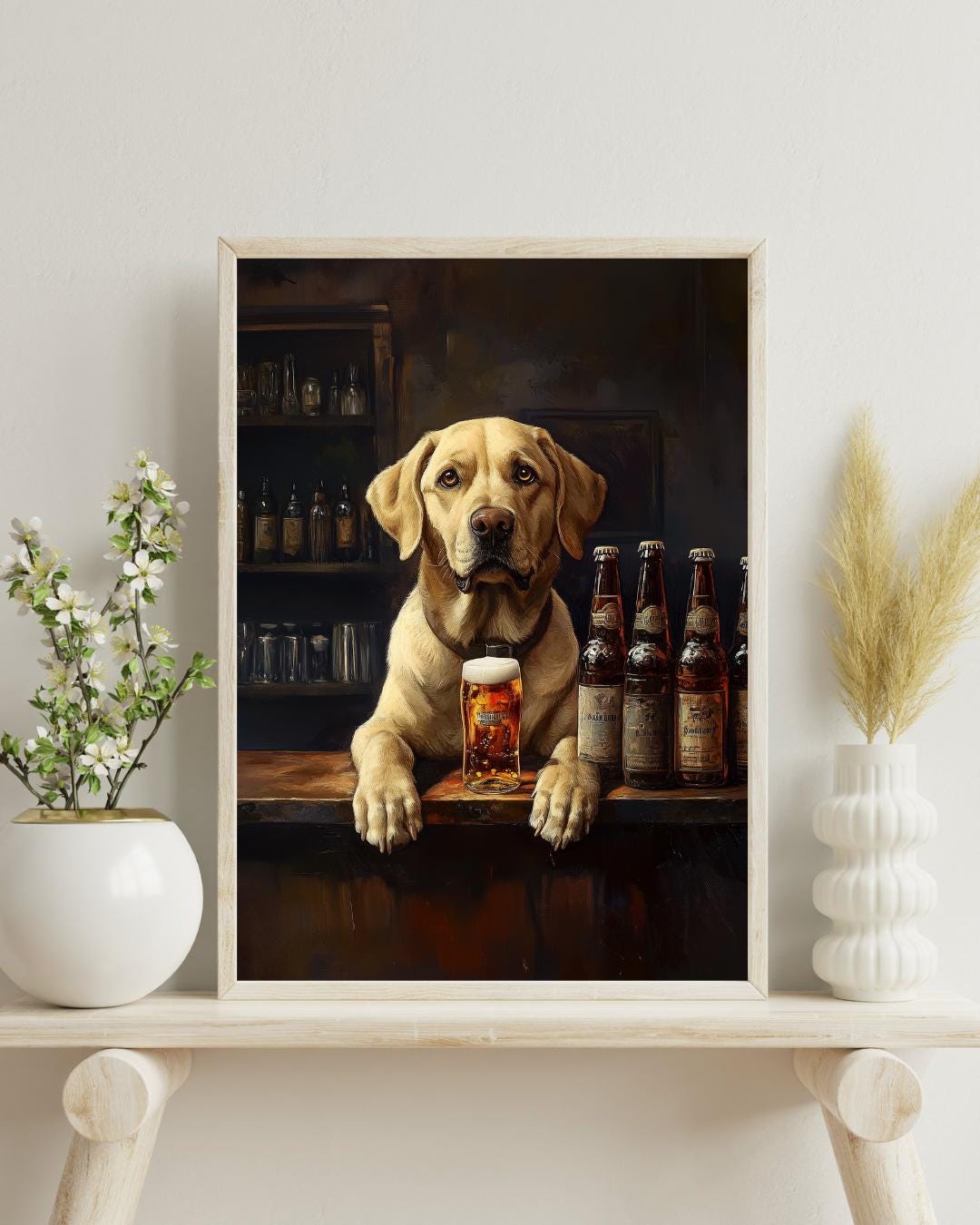 Labrador Bar Print,dog Wall Art, Alternative Print,realistic Animal ...