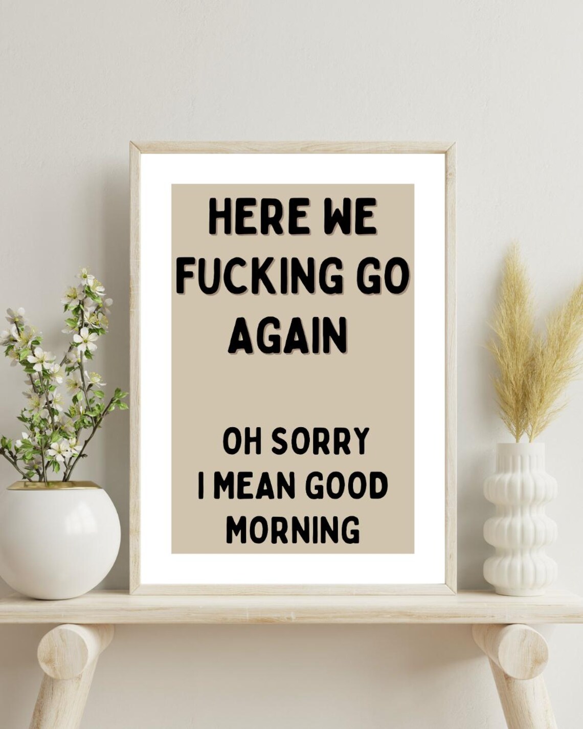 Here We Go Again, Wall Poster, Girly Print, Girls Work Space ...