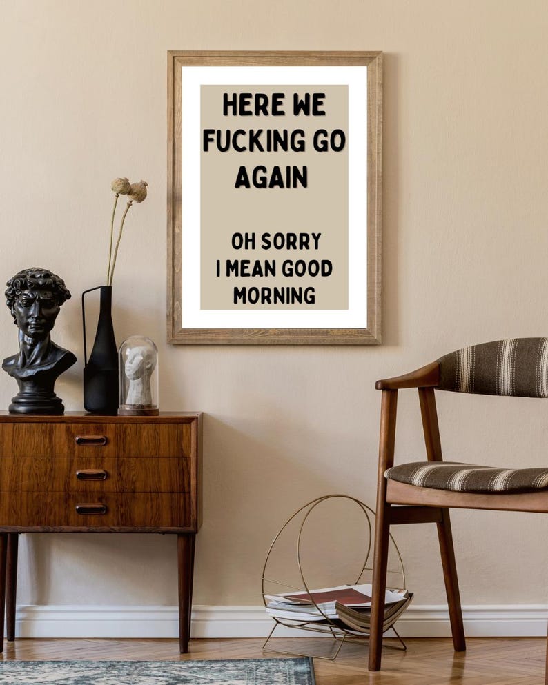 Here We Go Again, Wall Poster, Girly Print, Girls Work Space ...