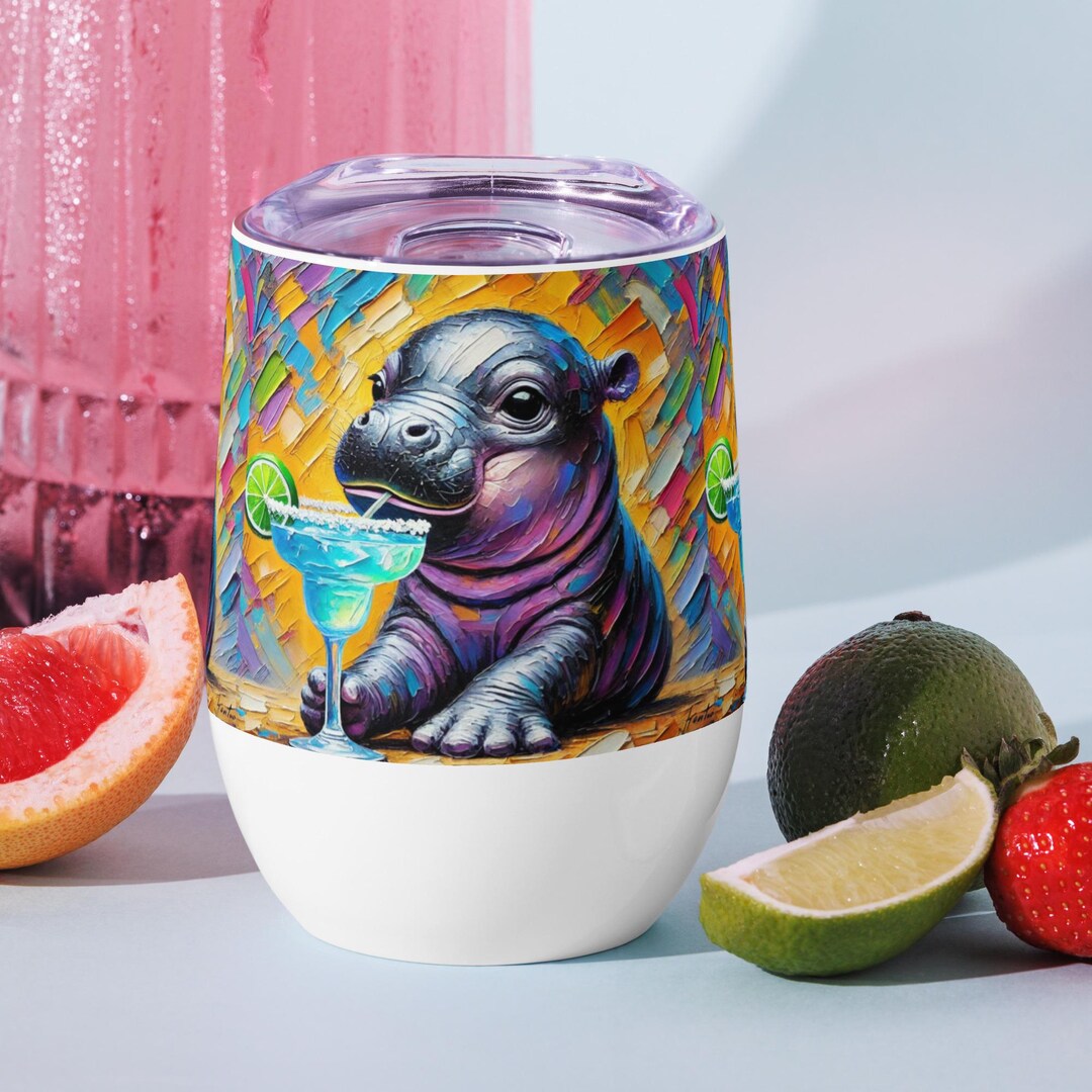 Baby Pygmy Hippo Wine Tumbler - Etsy