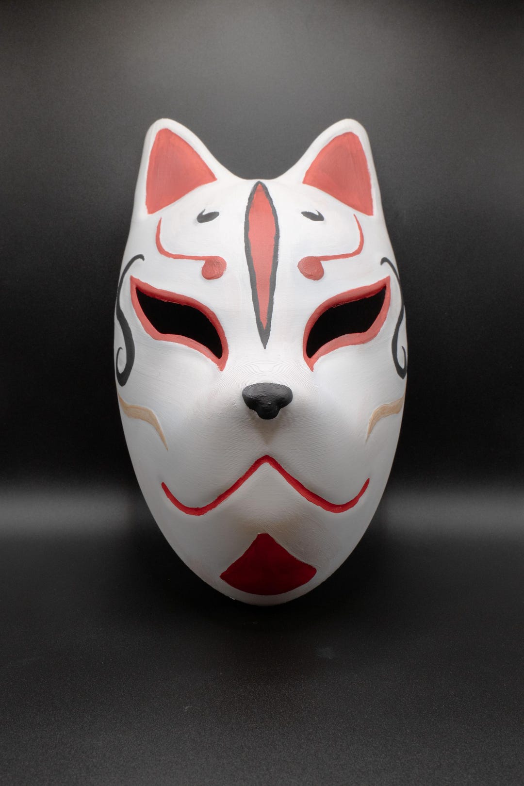 Kitsume Mask PLA Hand Painted Wabisabi3d Design - Etsy