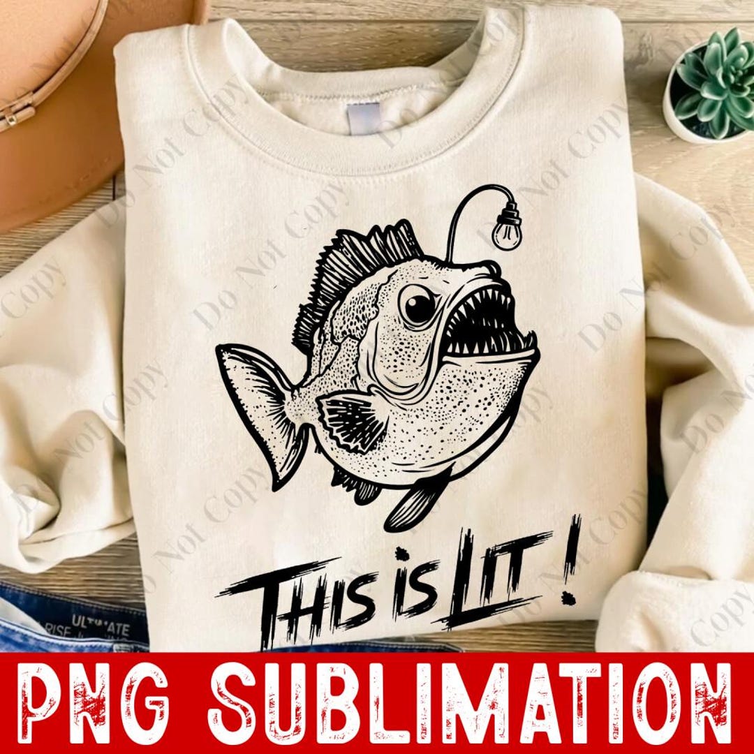 Anglerfish Png, This is Lit Cool Deep Sea Fish Png, Trendy Digital, Be ...