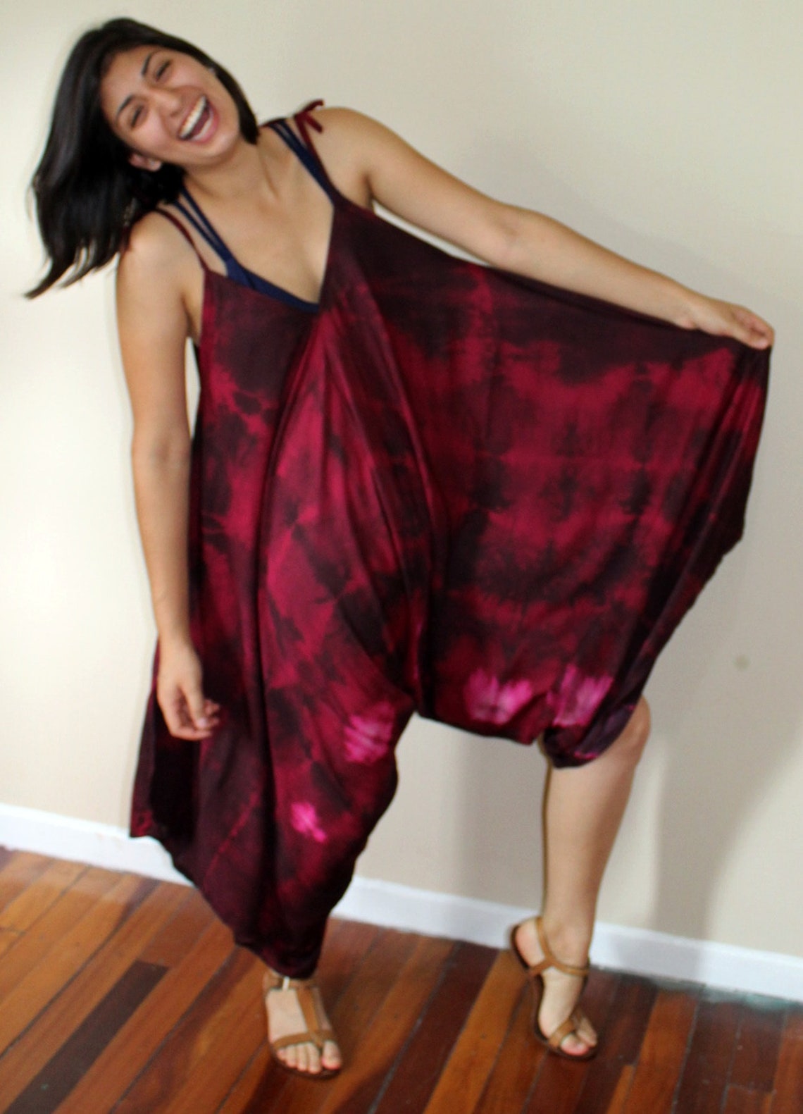 SOLUNA Long Romper, Unique Dyed in Tiedye Shibori Techniques, One Size ...