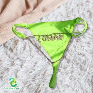 Custom Chain Thong Custom Thong Bikini Crystal Name Thong Women Custom ...