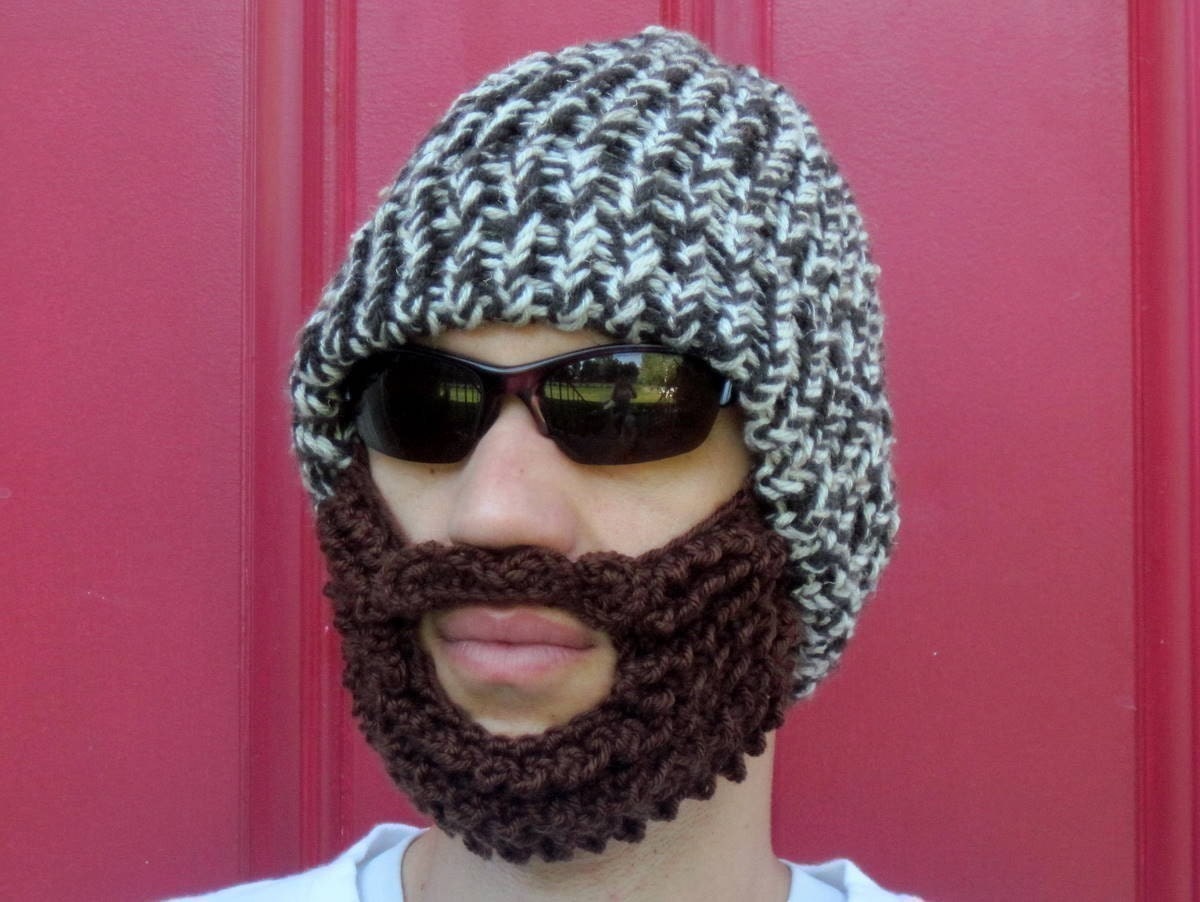 Crochet Beard Hat, Bearded Lumberjack Hat the Original Beard Beanie ...