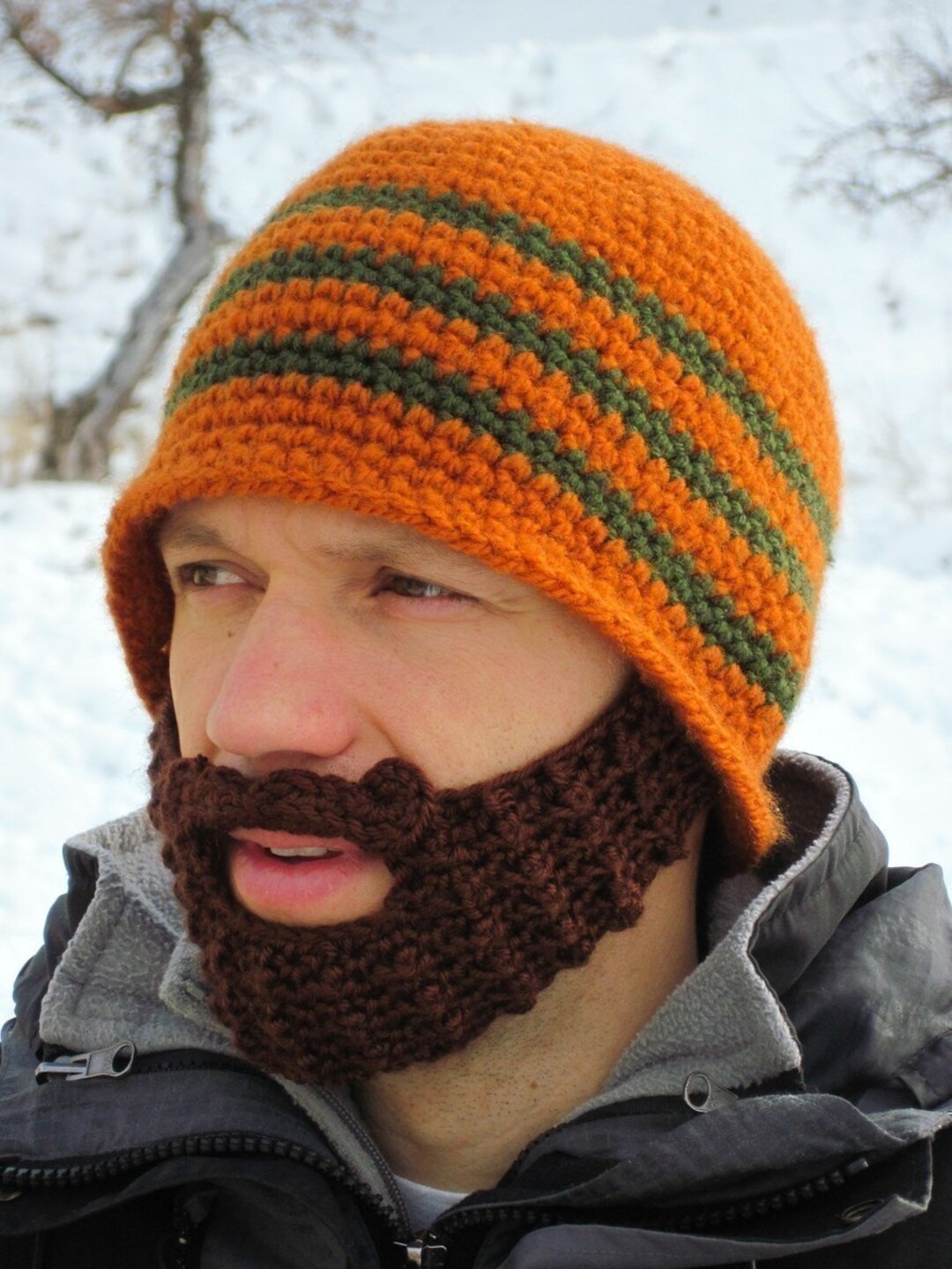 Custom Beard Hat - Beard Beanie - Crochet Hat With Beard - Custom Made ...