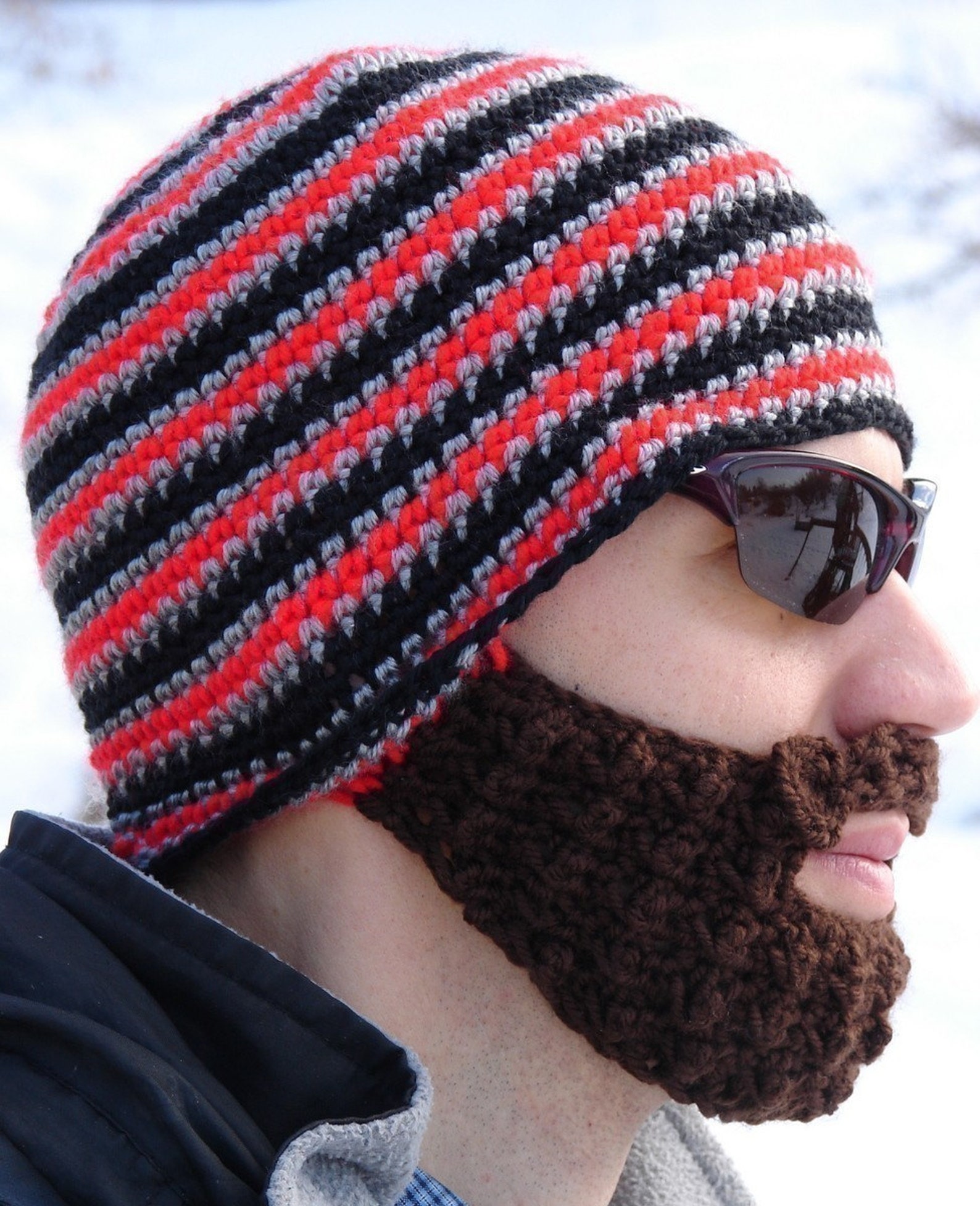 Custom Beard Hat - Beard Beanie - Crochet Hat With Beard - Custom Made ...