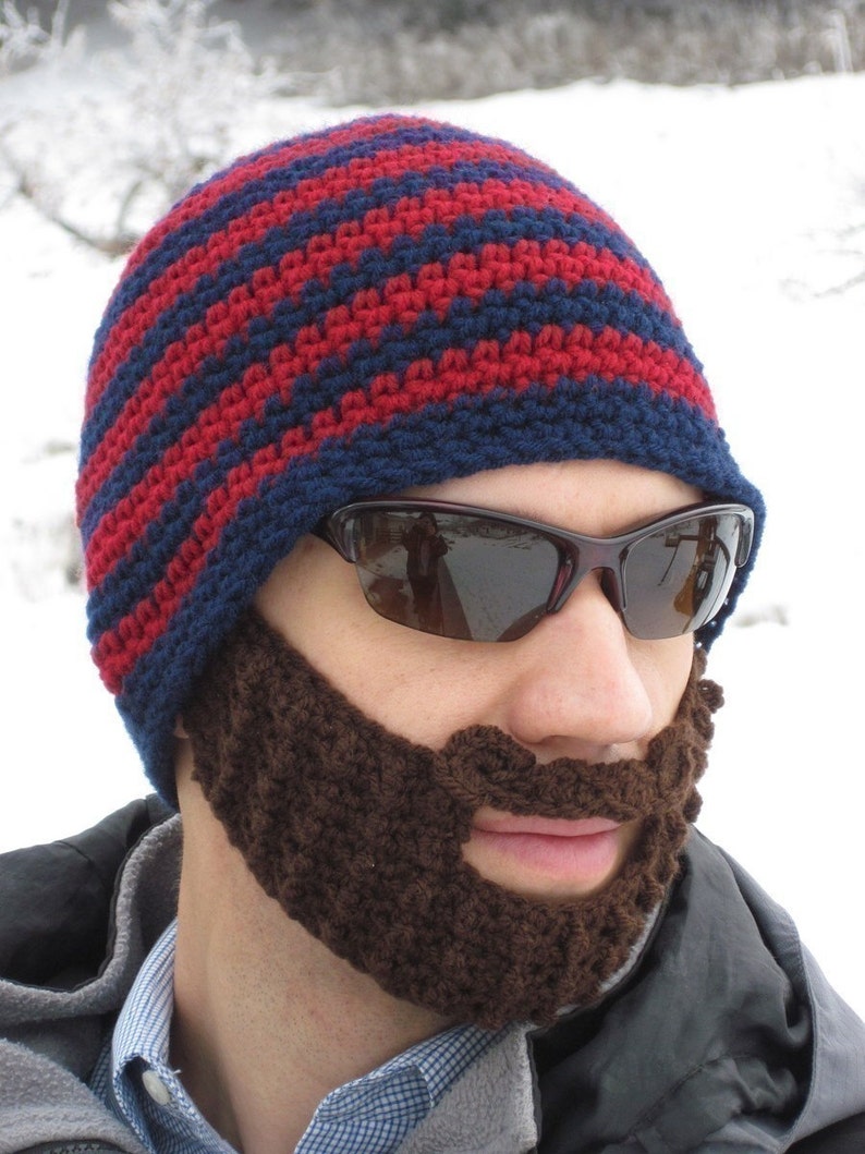 Custom Beard Hat - Beard Beanie - Crochet Hat With Beard - Custom Made ...