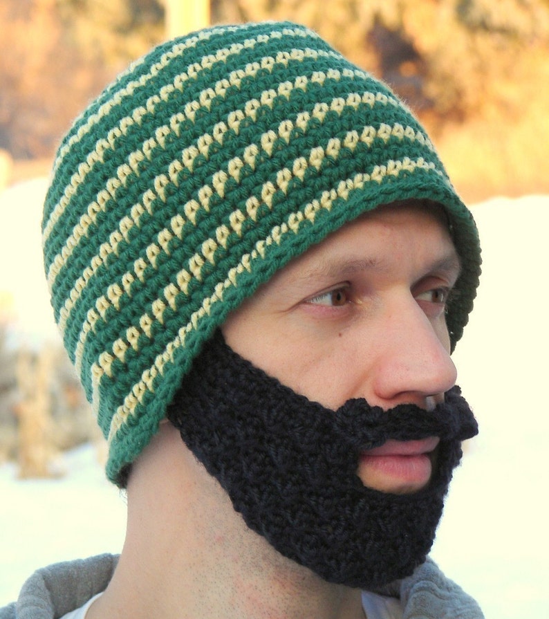 Custom Beard Hat - Beard Beanie - Crochet Hat With Beard - Custom Made ...