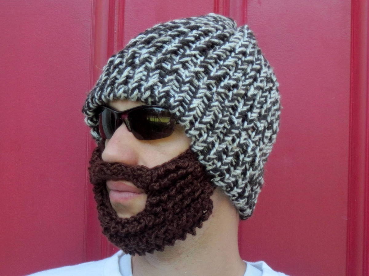 Crochet Beard Hat, Bearded Lumberjack Hat the Original Beard Beanie ...