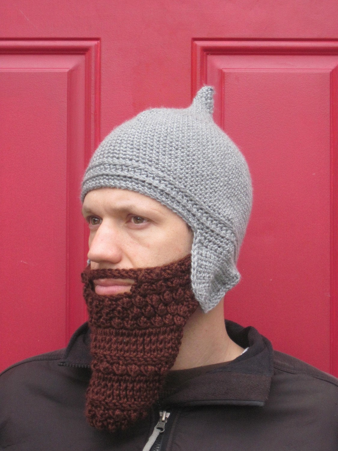 Assyrian Bearded Helmet Hat Crochet Custom Made the Original Beard ...