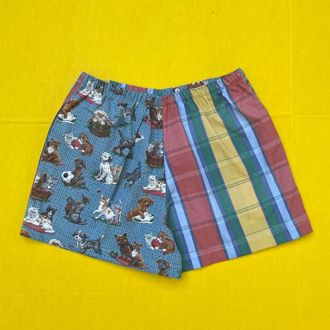 Up Cycled Repurposed Fabric Handmade Shorts Mixed Fabrics - Etsy