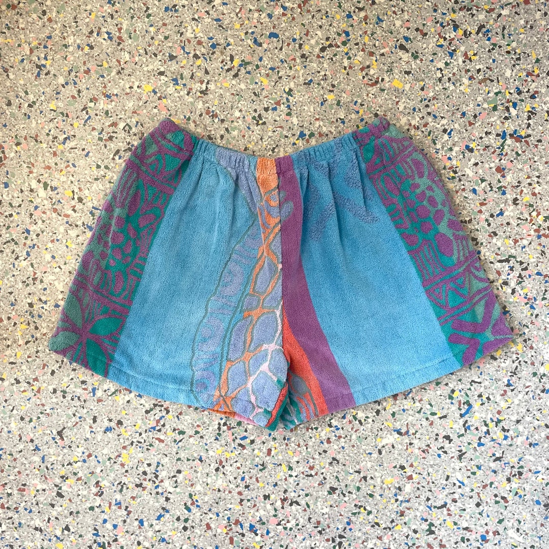 Upcycled, Repurposed Vintage Beach Towel, Green, Blue ,pink, Stripes ...