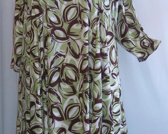 Coco and Juan Plus Size Asymmetric Tunic Top Mint Green and Chocolate ...