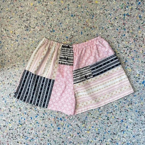 Upcycled, Repurposed, Vintage Fabric, Handmade Patchwork, Women's Shorts, Mixed Prints, Florals ...