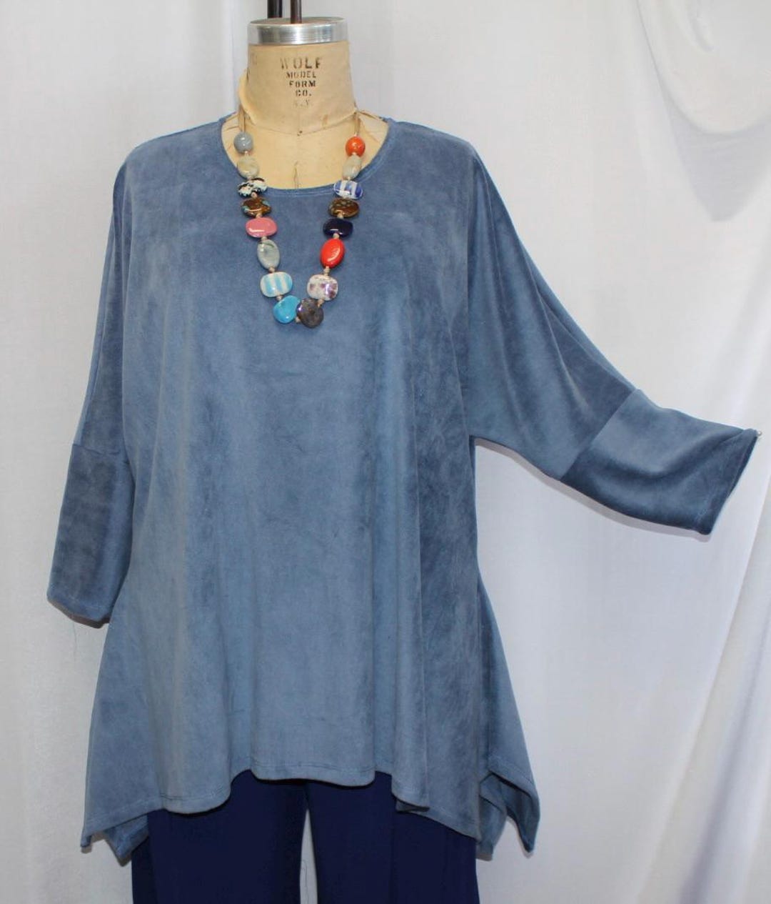 Plus Size Tunic Top, Coco and Juan, Lagenlook Top, Blue, Denim, Cotton ...