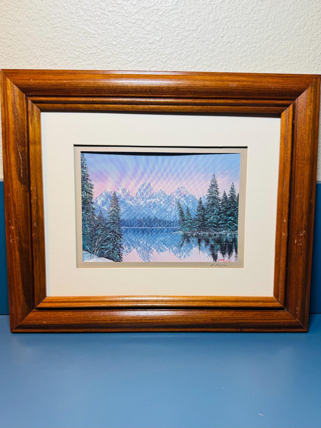 VINTAGE 70’s Keith Faye Landscape Wyoming Oil on Canvas Painting Framed ...
