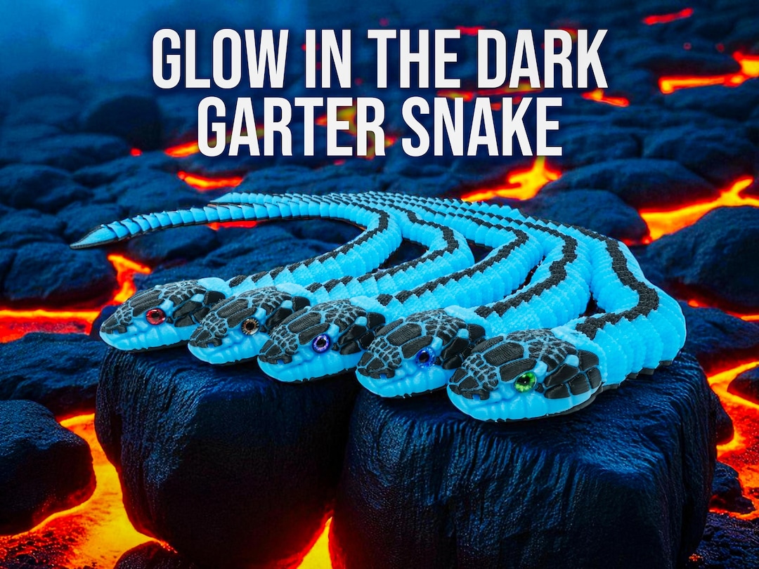 Articulated Glow in the Dark Snake – 3D Printed Garter Snake | UV ...