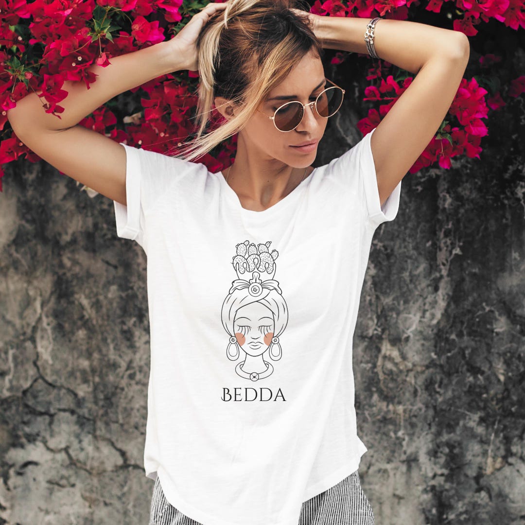 Sicily T-shirt- Bedda Testa Di Moro, Sicilian Moor's Head | Italian ...
