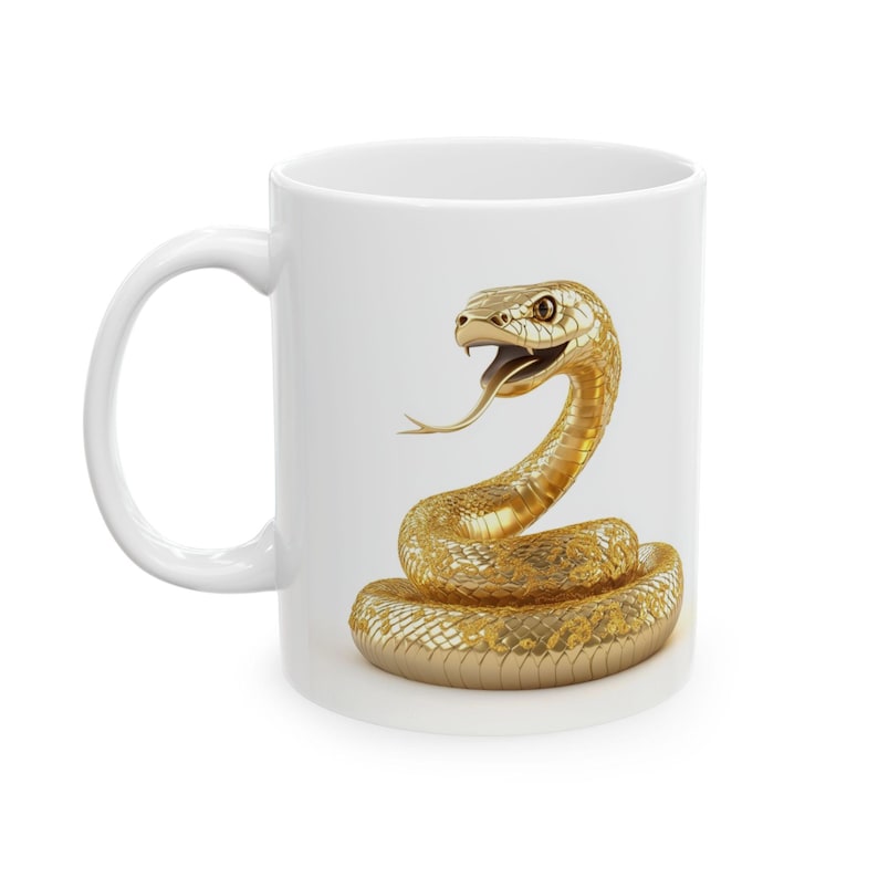 Golden Snake Coffee Mug: Reptile Lover Gift, Animal Print Decor - Etsy