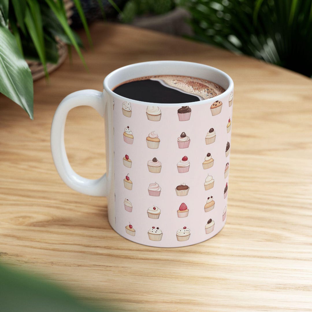Cupcake Ceramic Mug: Whimsical Bakery Theme, Sweet Treats - Etsy