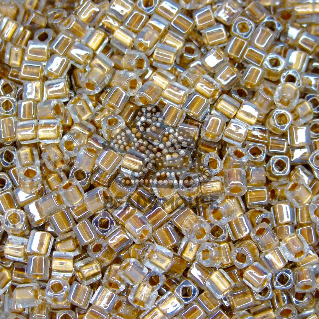 TOHO Cube Beads 989 Golden Lined Crystal 4mm | Jewellery Making | High ...