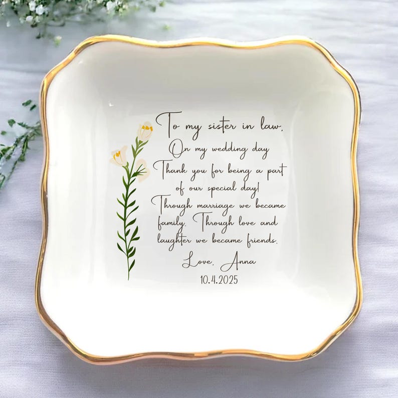 Future Sister in Law Gifts • Personalized Ring Dish • for Sister of the ...