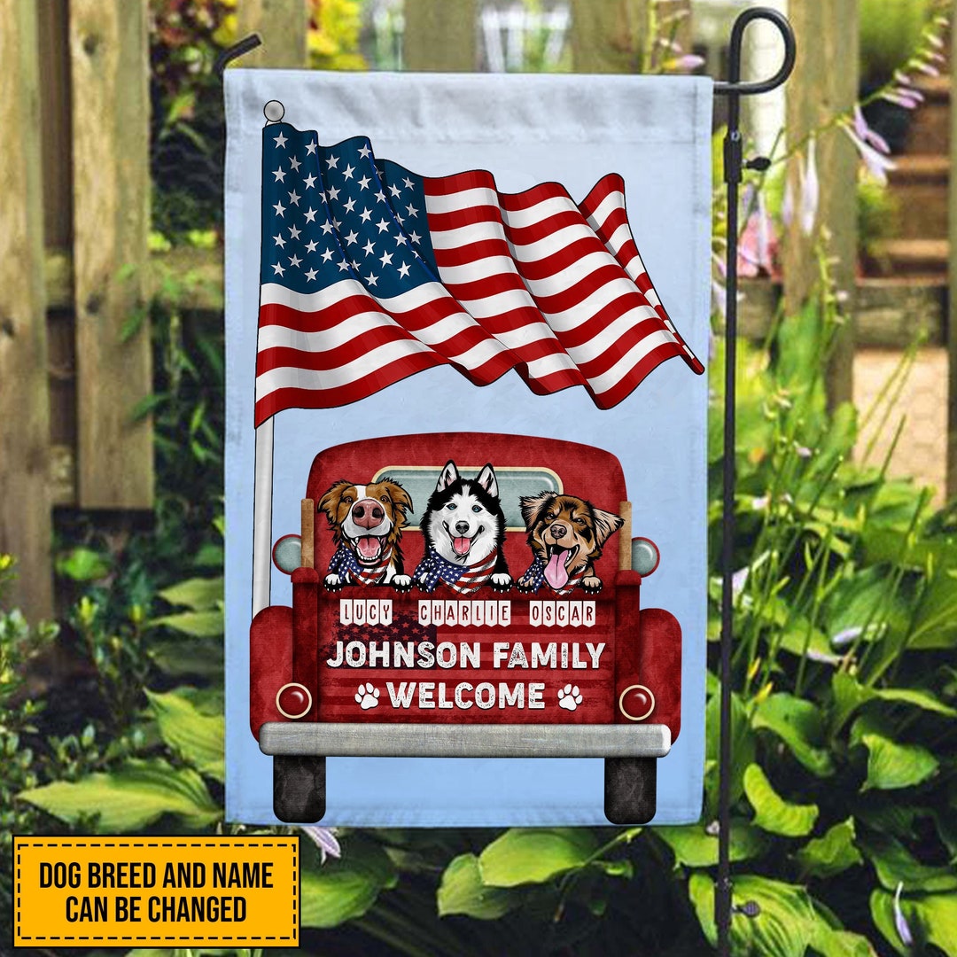 Welcome to the Dog House Personalized Dog Garden Flag Custom Welcome ...