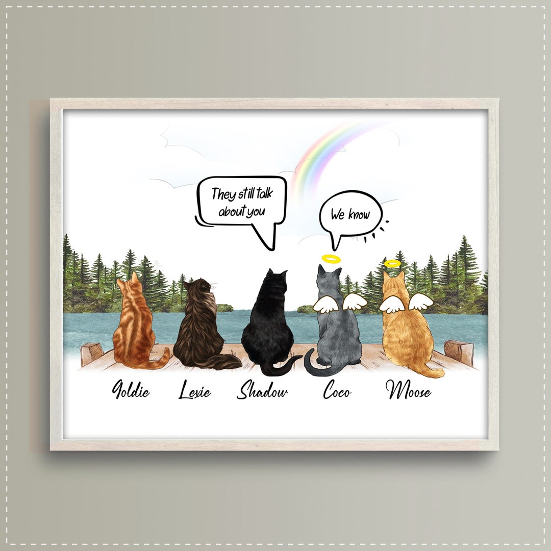 They Still Talk About You Cat Memorial Wall Art Personalized Cat ...