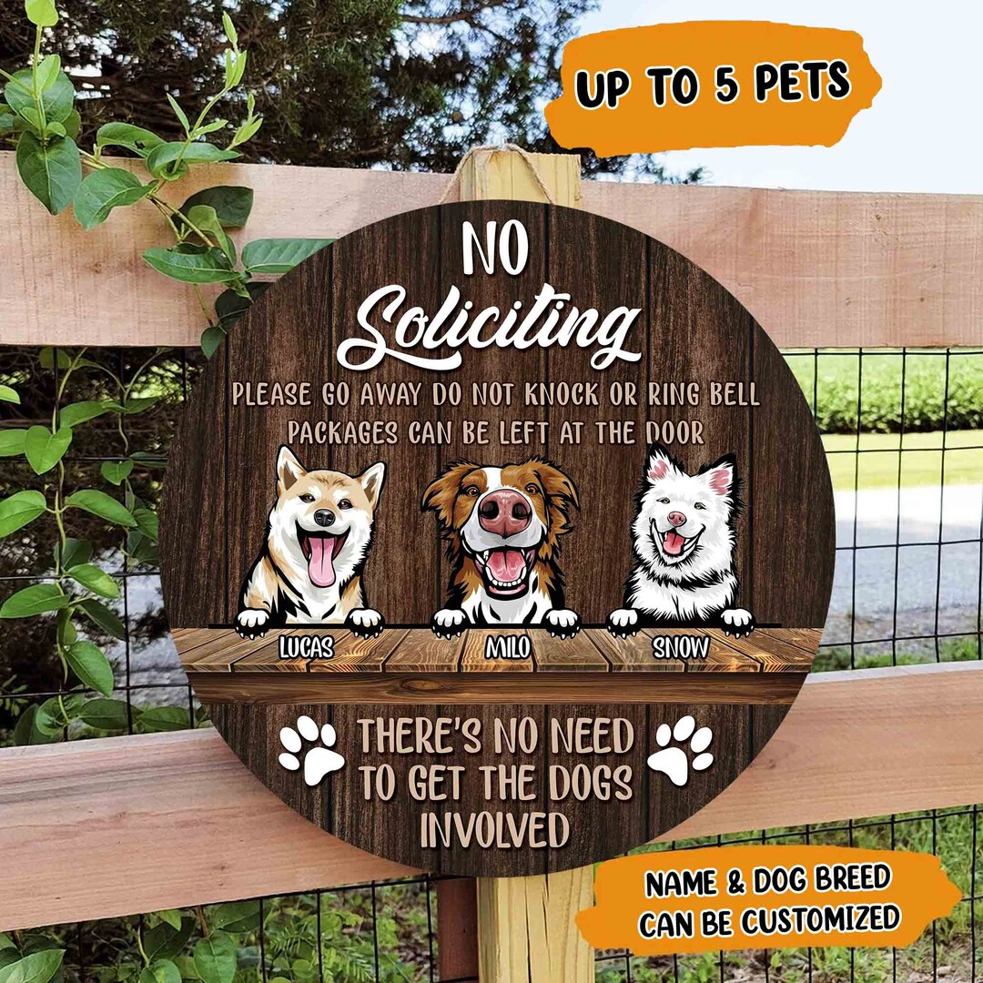 Dont Knock or Ring the Doorbell Customized Dog Wood Sign Custom Dog ...