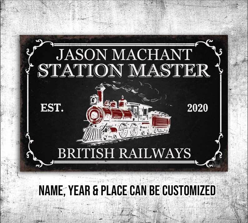 Personalized Train Station Master Customized Classic Metal - Etsy