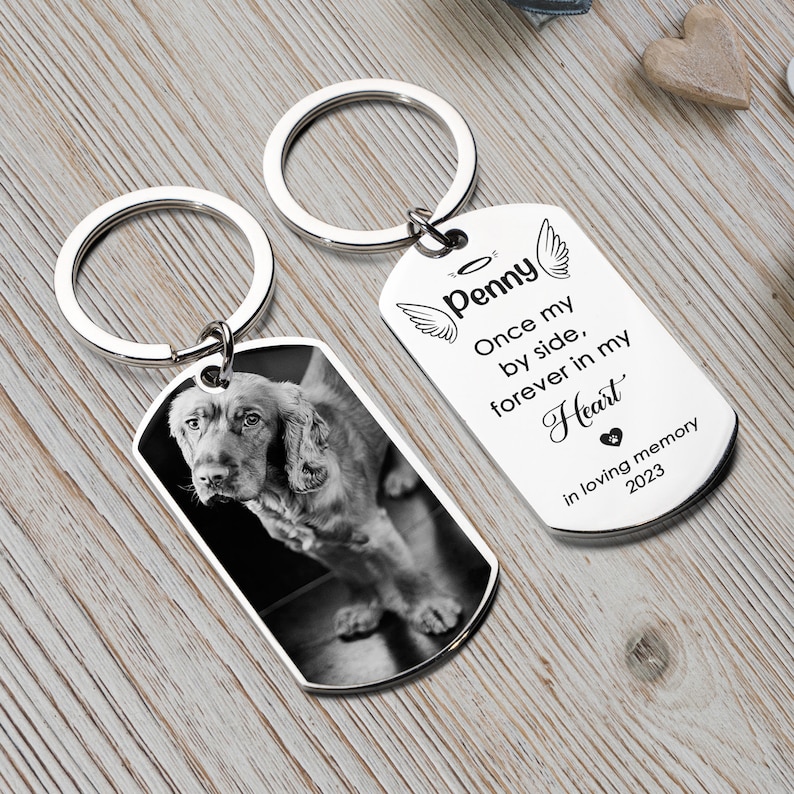 Personalized Dog Memorial Keychain With Photo • in Loving Memory ...