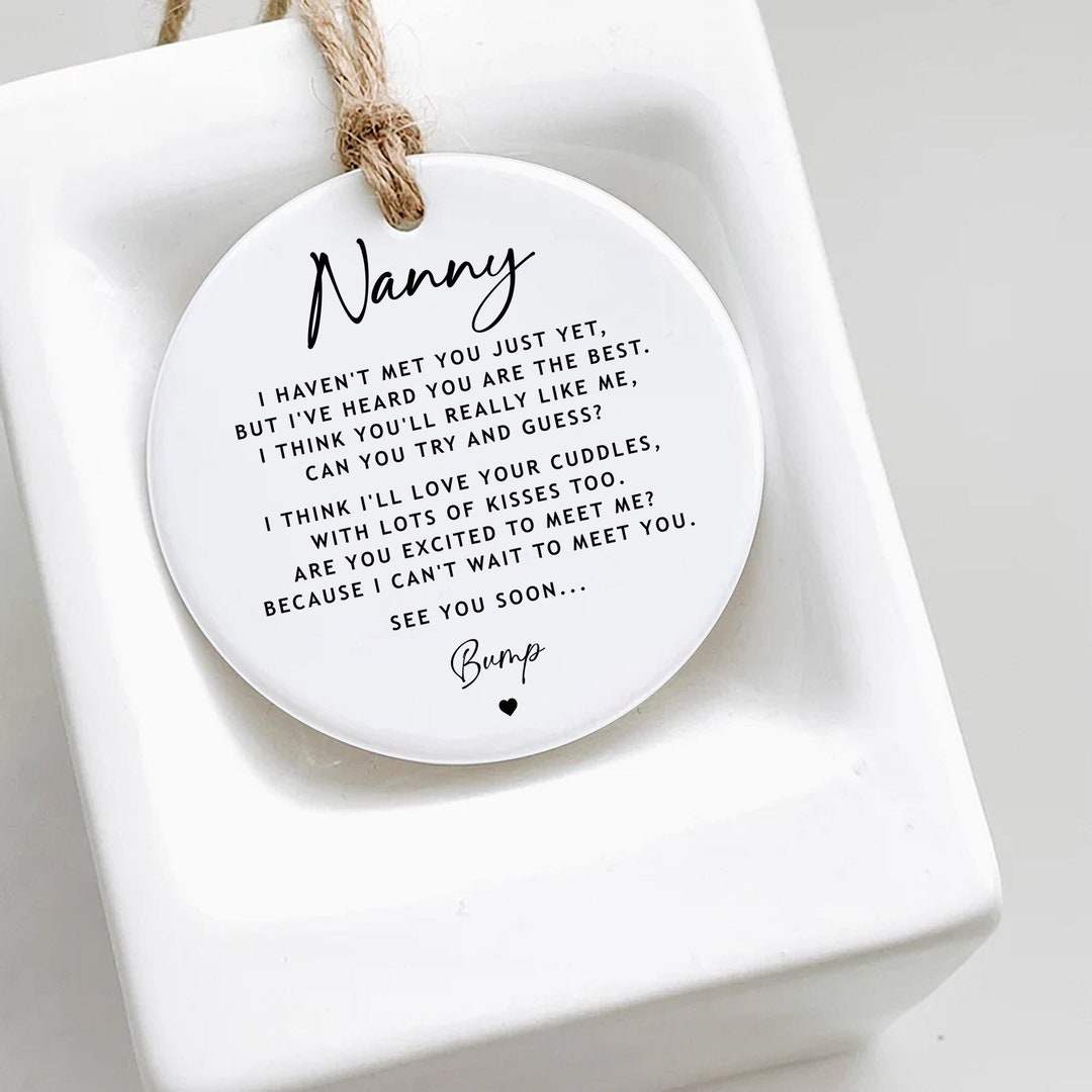 Personalized Nanny to Be Poem From Bump Ornament for First Time Nanny ...