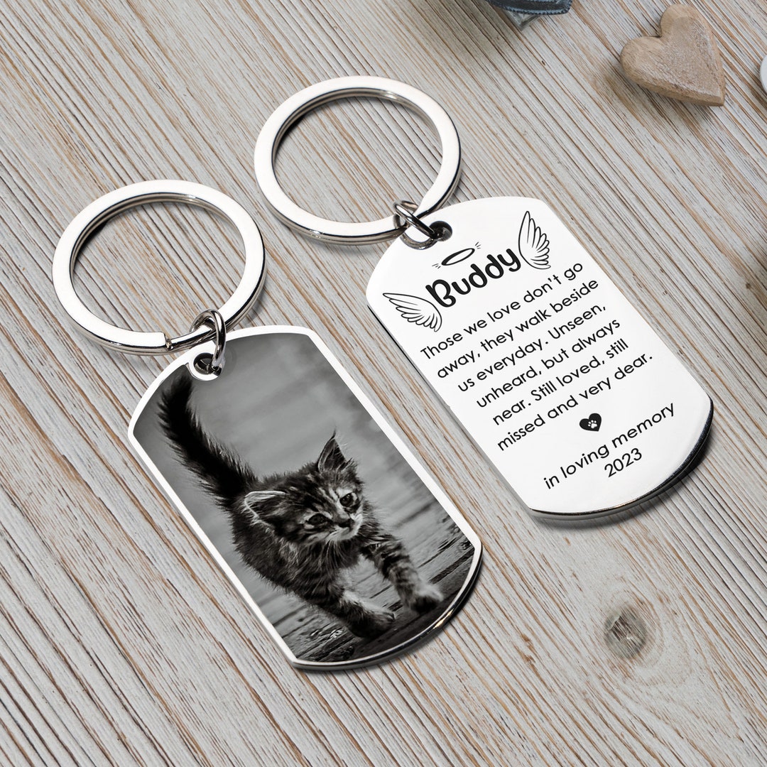 Personalized Cat Memorial Keychain With Photo • in Loving Memory ...