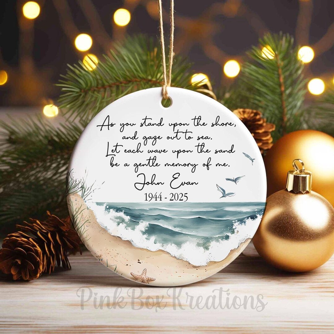 Ocean Memorial Ornament • Personalized Remembrance Gift • Sympathy ...