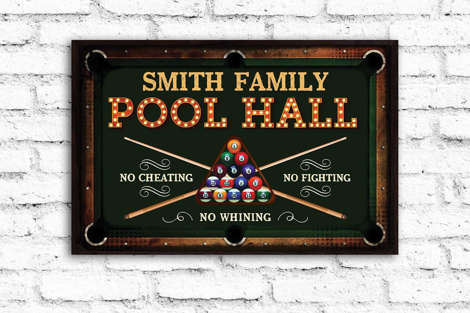 Personalized Billiards Pool Hall Customized Classic Metal Signs Home ...
