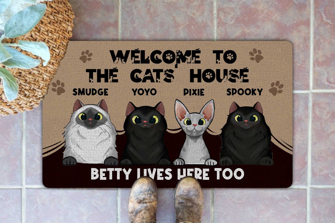 Welcome to the Cats House Custom Cat Doormat Personalized Pet Doormat ...