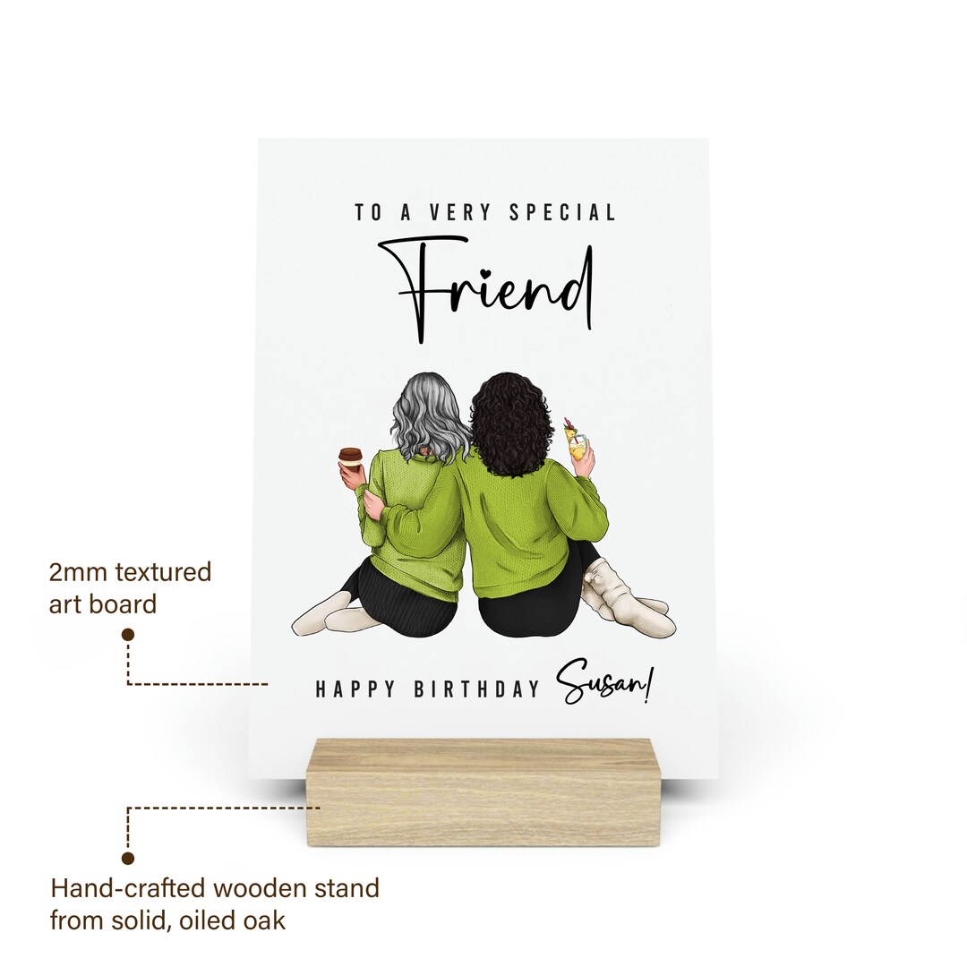 Personalized Wooden Print Display Block Best Friend Portrait Wooden ...