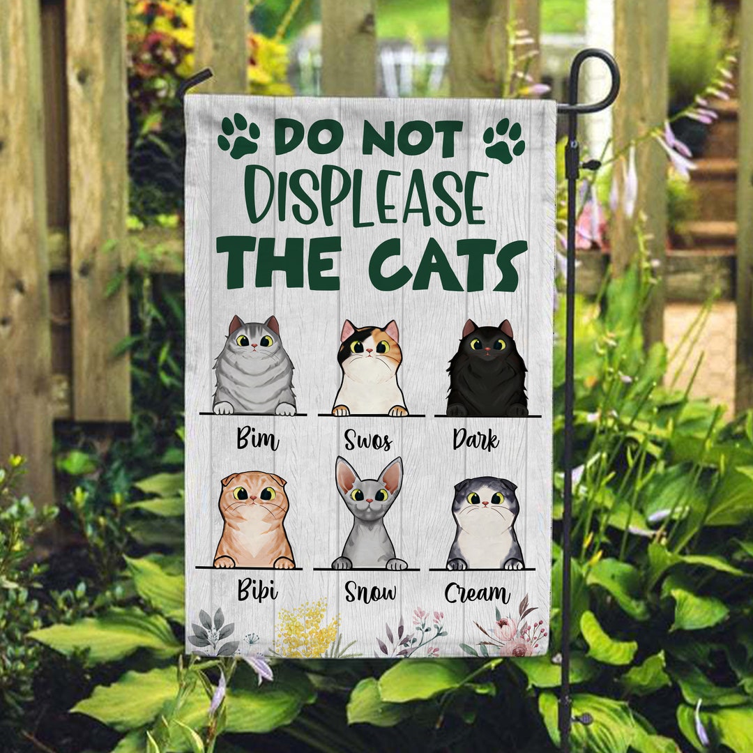 Do Not Displease the Cat Portrait Personalized Cat Garden Flag Custom ...