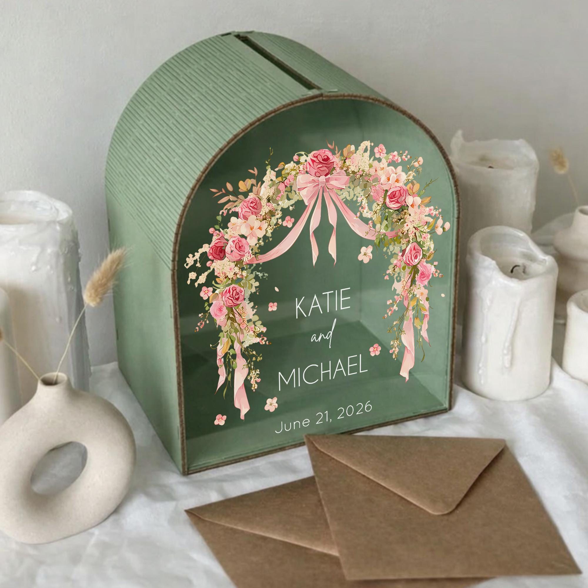 Personalized Wedding Card Box • Floral Arch Card Holder • Bridal Shower ...