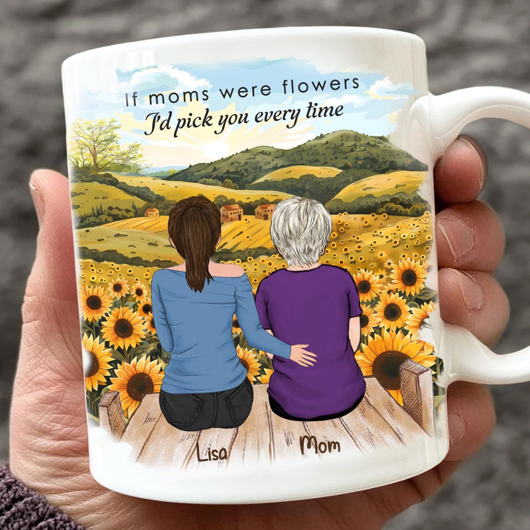 Mother and Daughter Mug Mom & Daughter Portrait Custom Mothers Day Gift ...