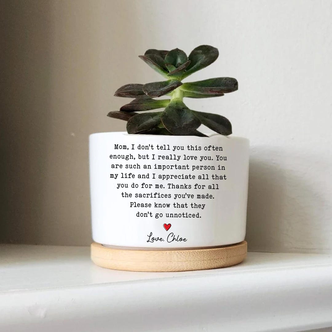 Personalized Flower Pot for Mom From Daughter Custom Mothers Day Gift ...