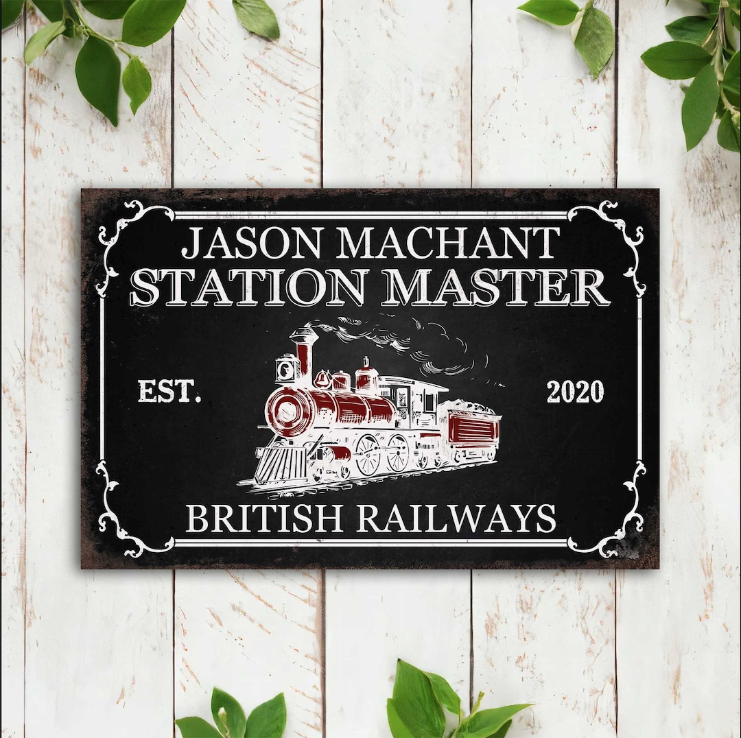 Personalized Train Station Master Customized Classic Metal Sign Train ...