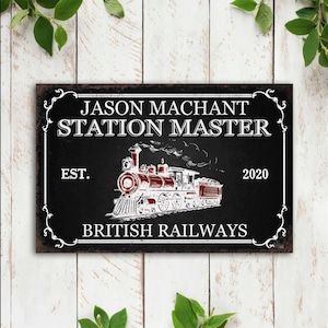 Personalized Train Station Master Customized Classic Metal Sign Train ...